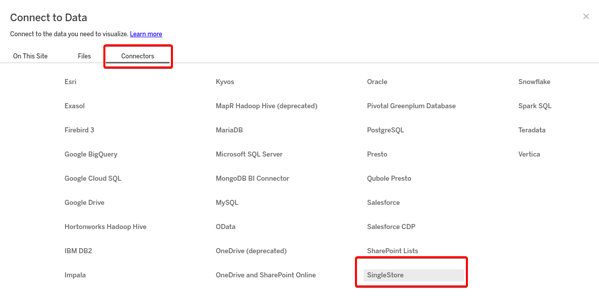 Connect with Tableau Server · SingleStore Helios Documentation