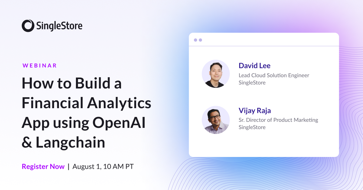 Webinar : How to Build a Financial Analytics App using OpenAI & Langchain