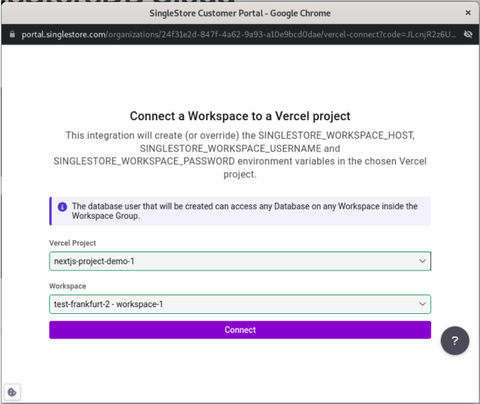 Introducing the Vercel Integration for SingleStoreDB Cloud