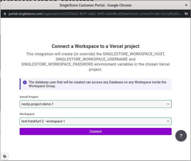 Introducing the Vercel Integration for SingleStoreDB Cloud