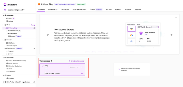 Getting Started with SingleStoreDB Cloud