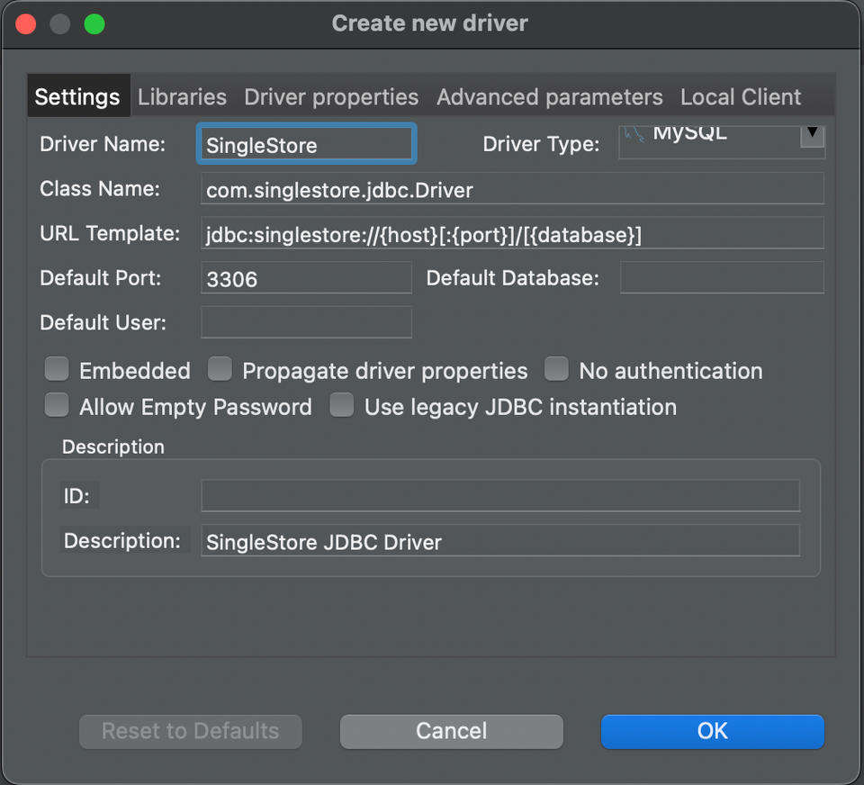 Connect with DBeaver · SingleStore Helios Documentation