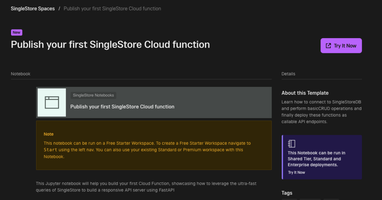 Introducing SingleStore Cloud Functions: Serverless Data APIs in Aura Container Service