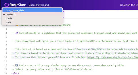 The JSON Playground in SingleStoreDB