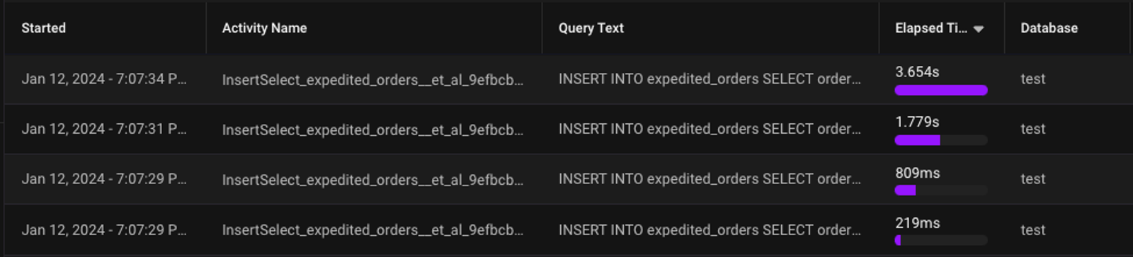 Query History Examples · SingleStore Documentation Query History Examples · SingleStore Documentation