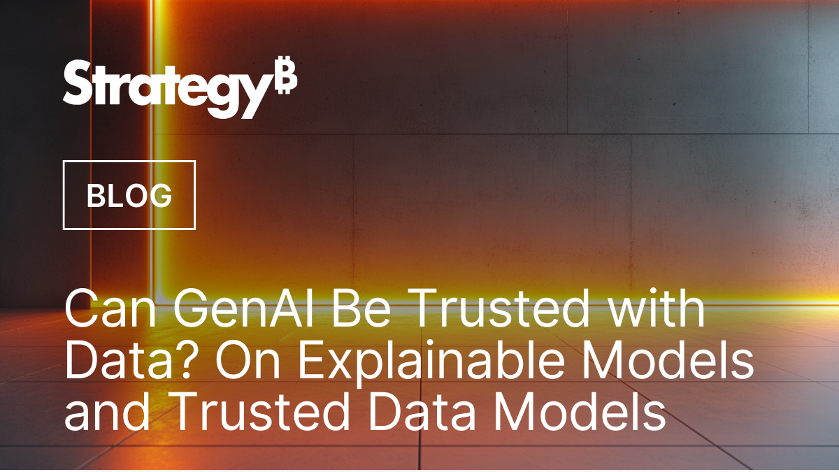 Can GenAI Be Trusted with Data? On Explainable Models and Trusted Data ...