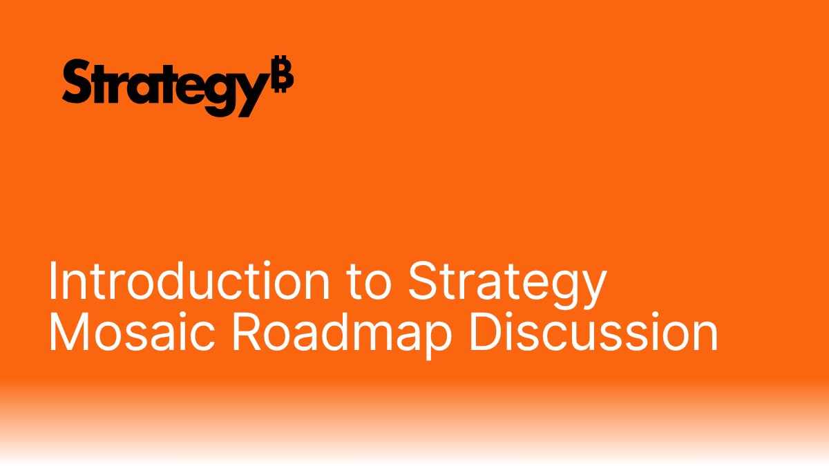 Introduction to Strategy Mosaic Roadmap Discussion