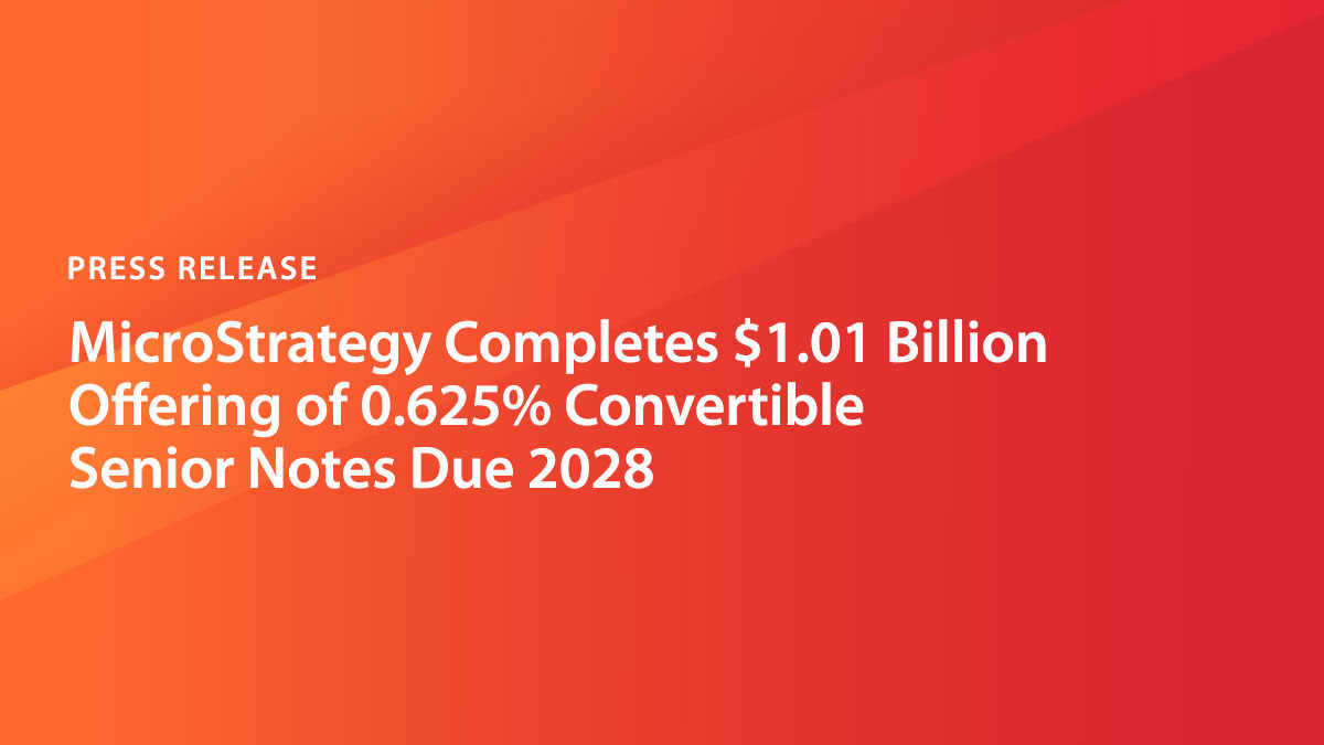 MicroStrategy Completes $1.01 Billion Offering of 0.625% Convertible ...