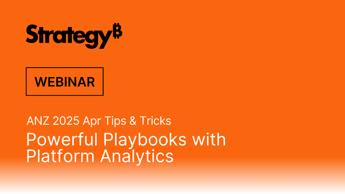 Strategy ANZ Webinar: Master Platform Analytics Playbooks
