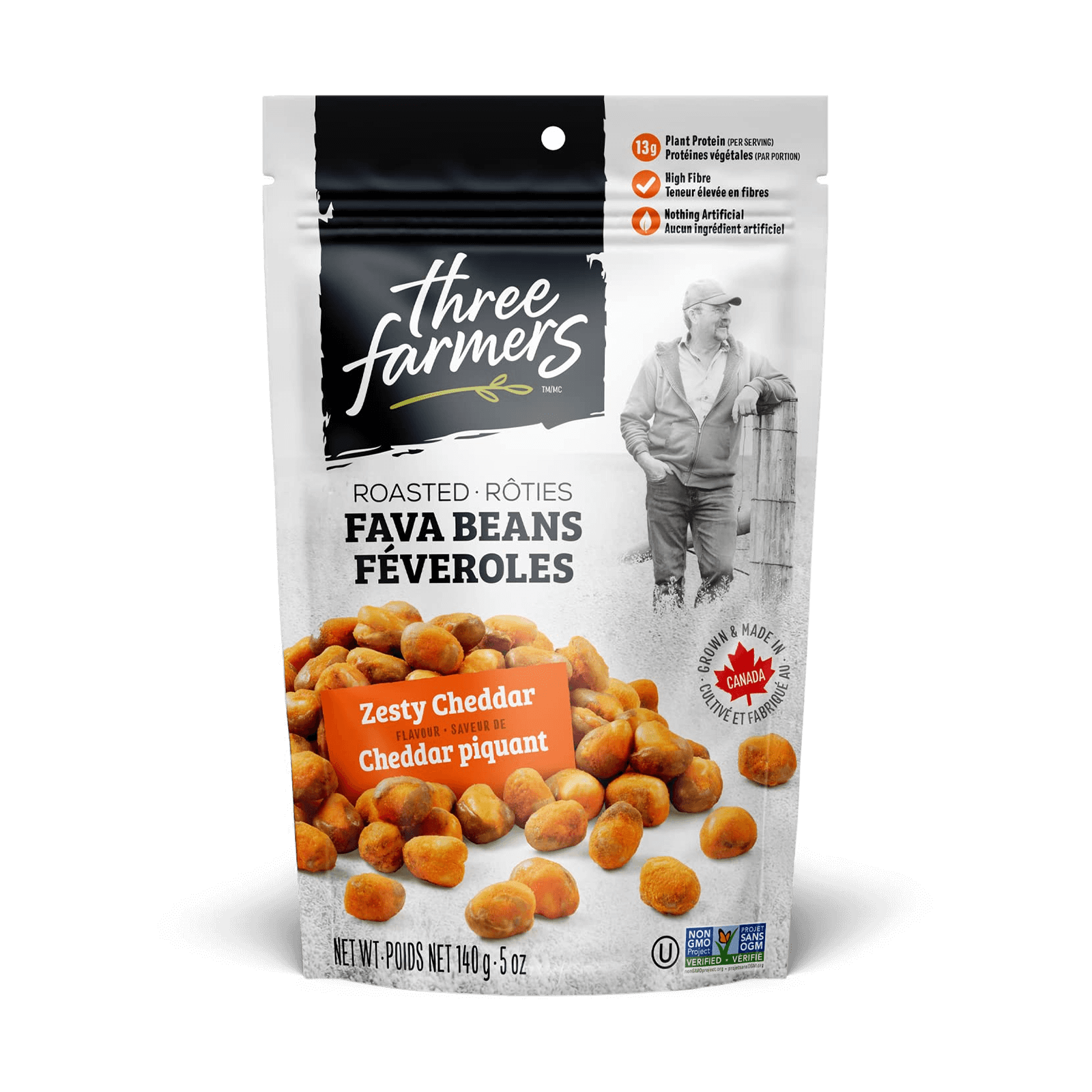 Three Farmers Roasted Fava Beans Zesty Cheddar | 7-Eleven