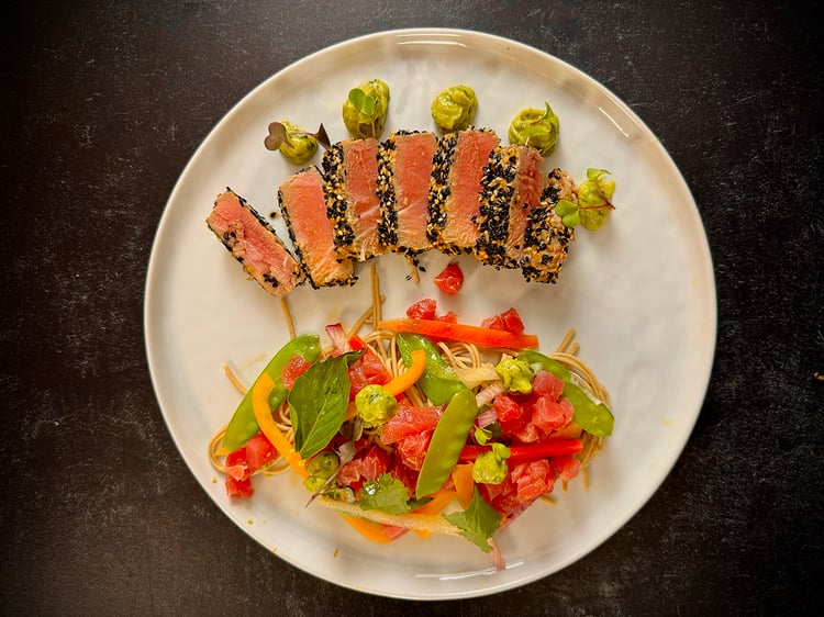 Tuna Tartare with Cold Soba Noodle Salad | Vital Choice