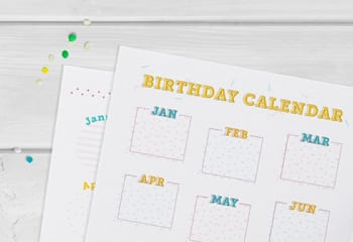 6 Printable Birthday Calendar Templates | Shari's Berries