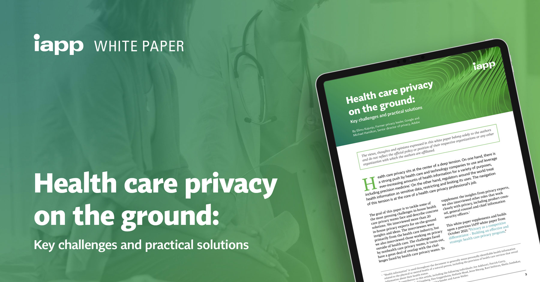 Health care privacy on the ground: Key challenges and practical solutions | IAPP