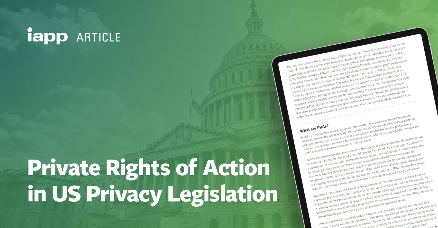 Private Rights of Action in US Privacy Legislation | IAPP