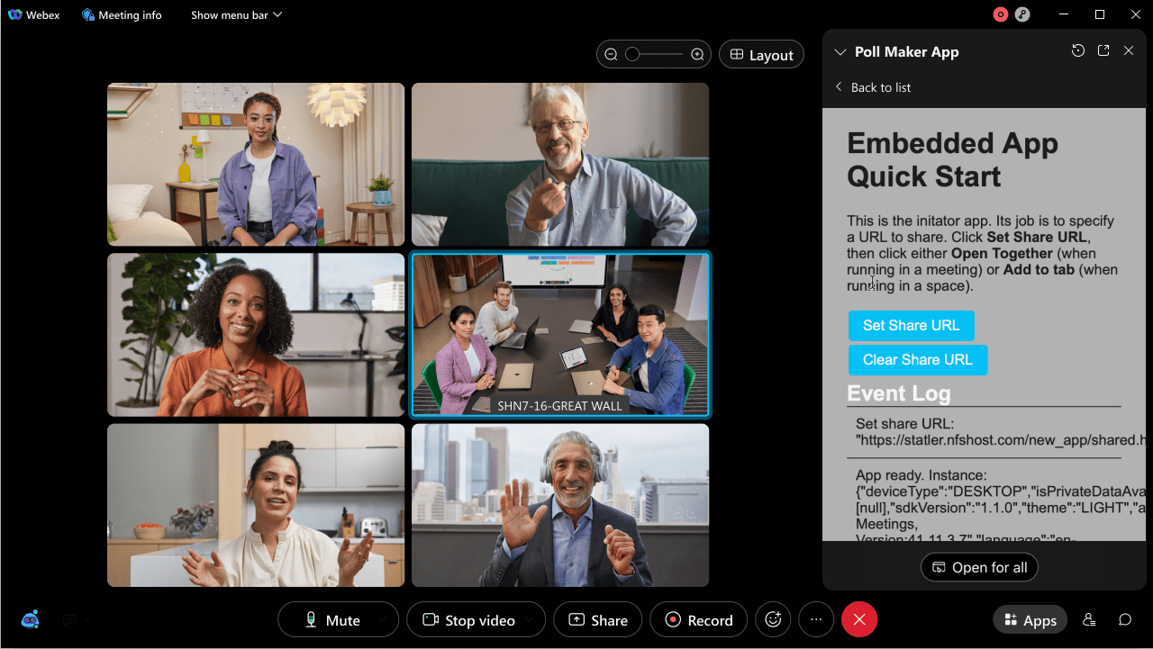 Embedded Apps - Developer Guide | Webex for Developers
