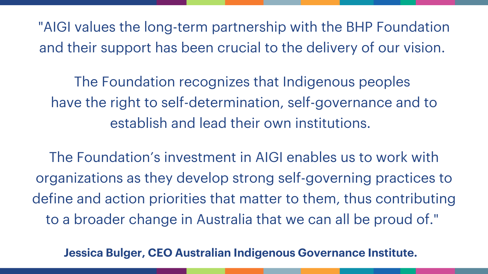 Indigenous self-determination is a right BHP Foundation actively ...