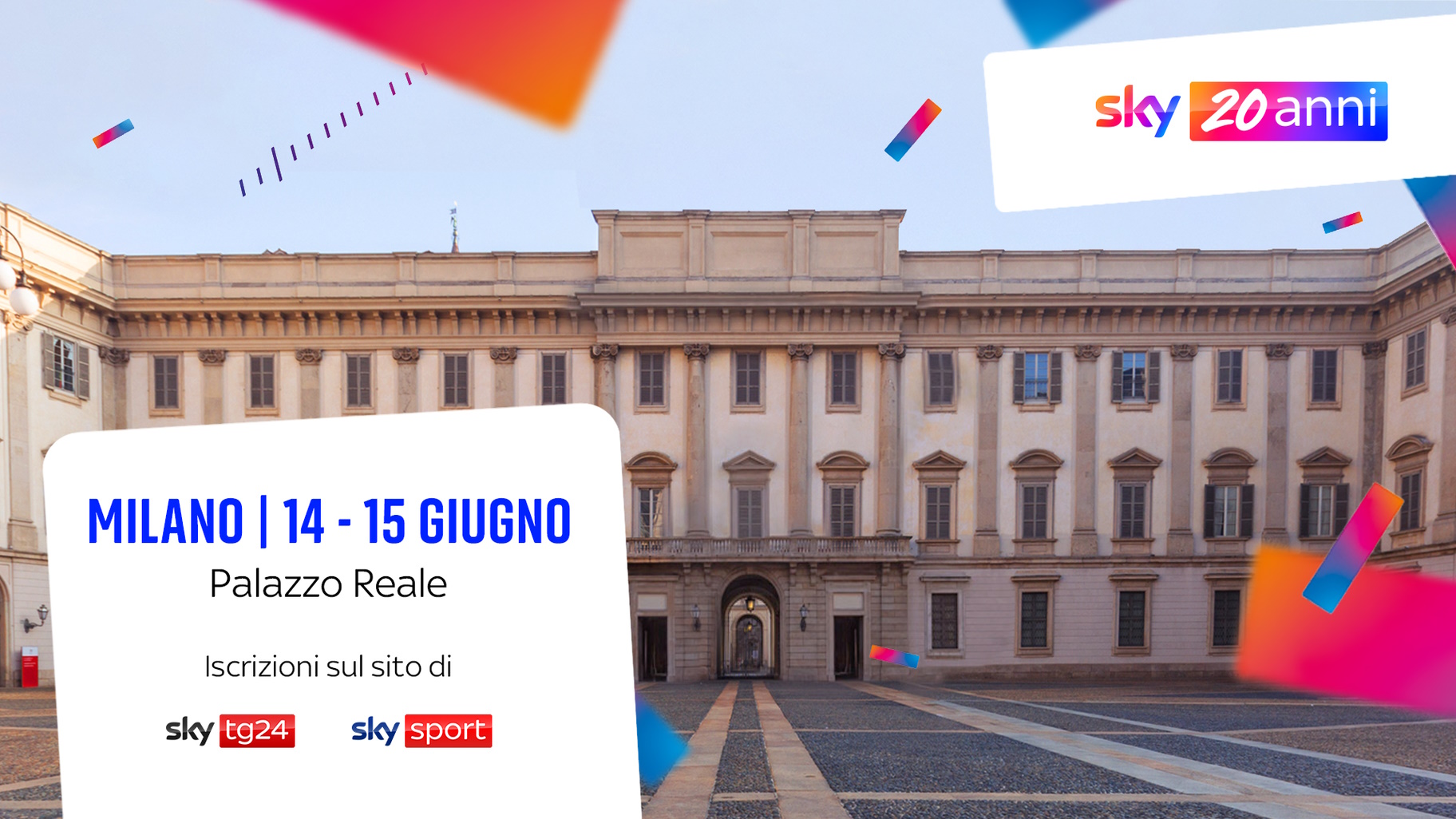 Sky 20 anni: un grande evento il 14 e il 15 giugno a Palazzo Reale di Milano | Sky Group