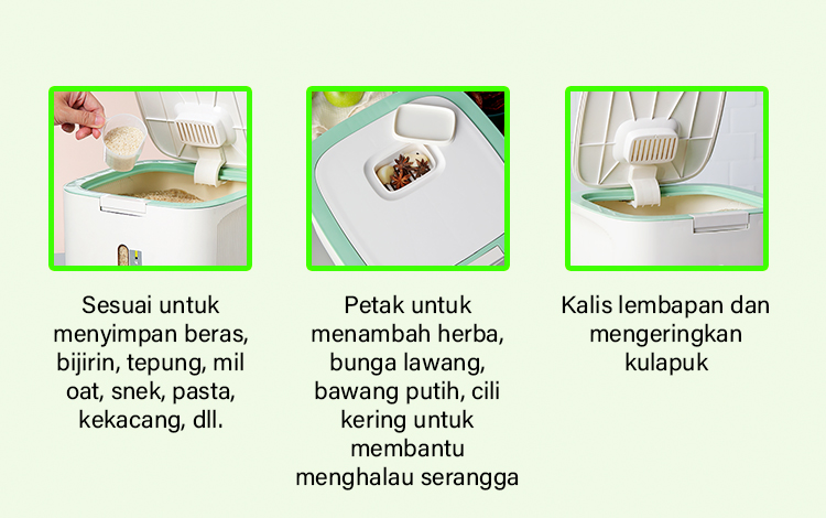 Periuk Nasi Rendah Gula Noxxa GWP Bekas Simpan Beras & Set Pisau 6 ...
