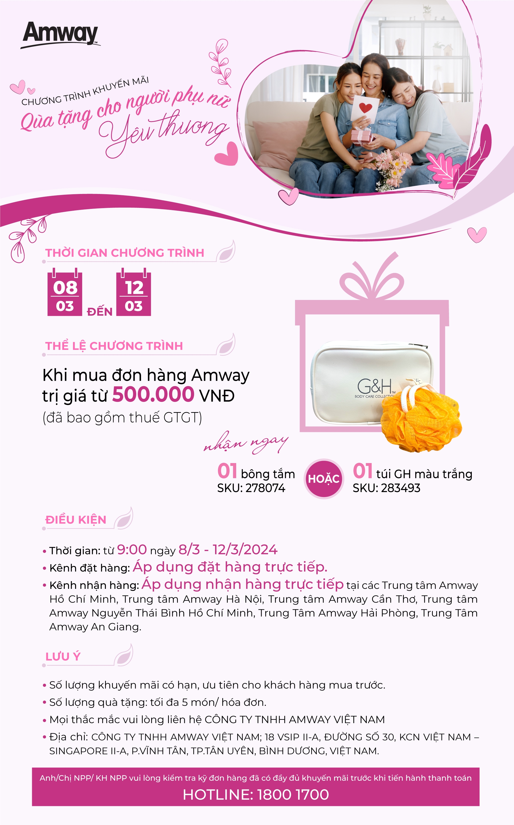 CTKM: QUÀ TẶNG CHO NGƯỜI PHỤ NỮ YÊU THƯƠNG | Amway Vietnam