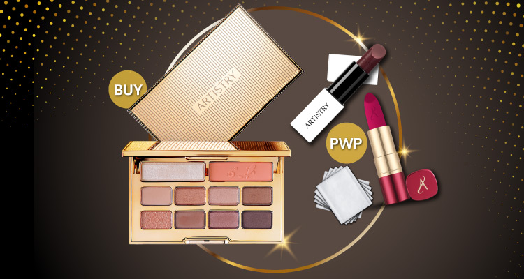 ARTISTRY Limited Multi Color Palette PWP Lipstick and Cotton Squares ...