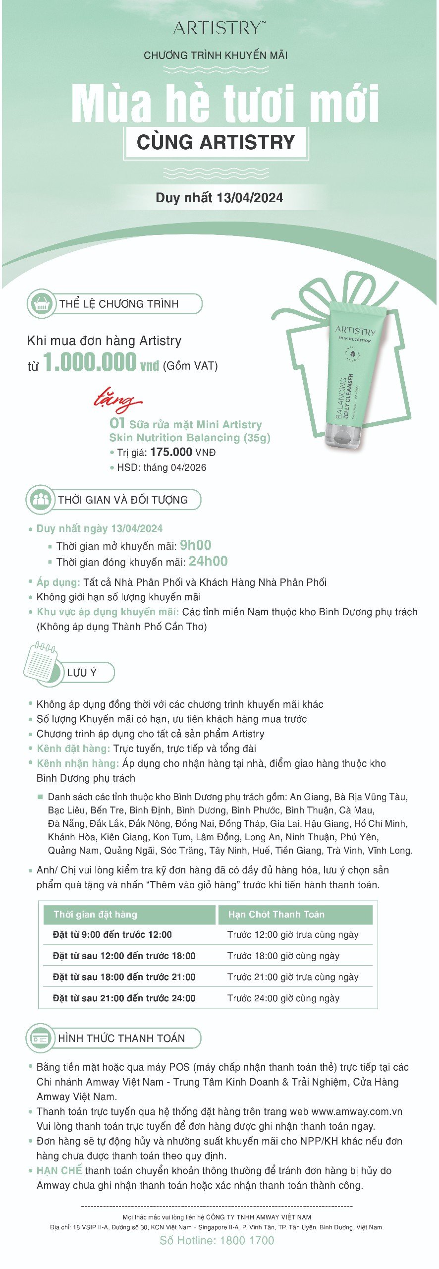 CTKM: TỔNG HỢP CTKM AMWAY KHU VỰC MIẾN NAM 13/04 | Amway Vietnam