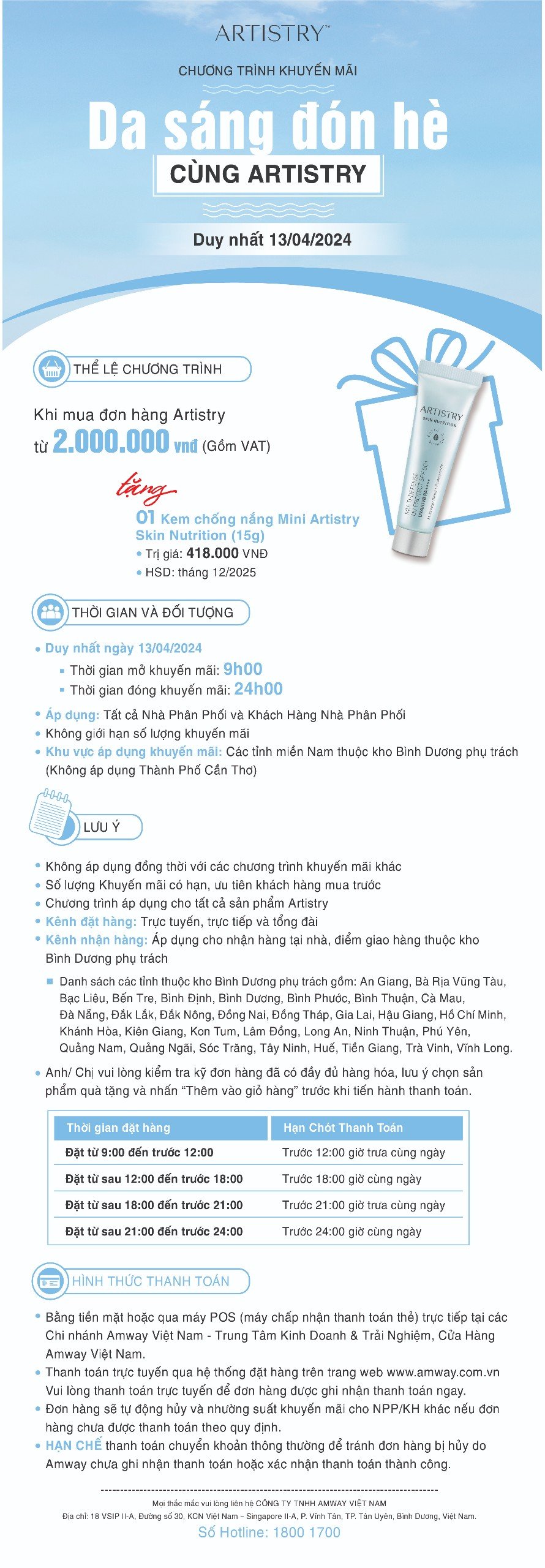 CTKM: TỔNG HỢP CTKM AMWAY KHU VỰC MIẾN NAM 13/04 | Amway Vietnam