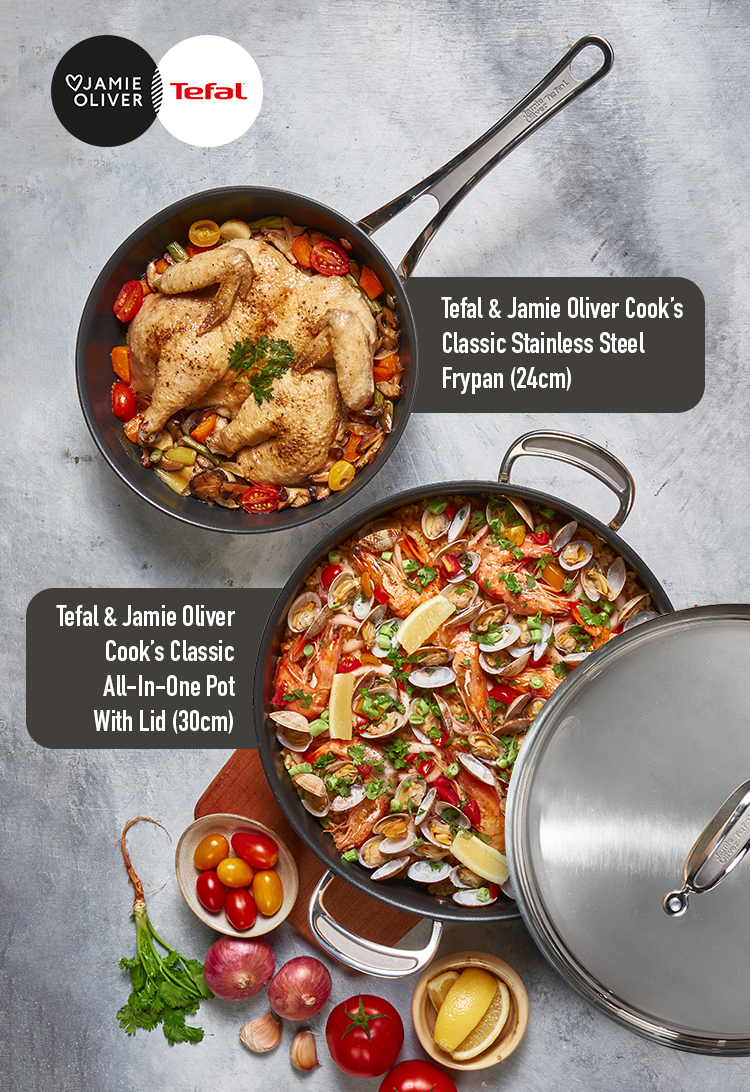 Tefal & Jamie Oliver Cook’s Classic Combo Set PWP Tefal Ingenio 4-pc ...