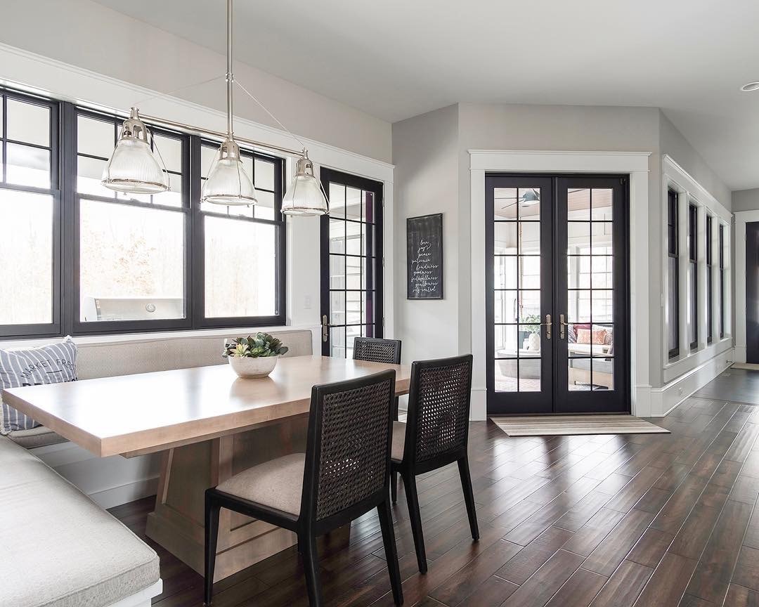 Dining Room With Wood Floor French Door Brighten Up Your Space With A