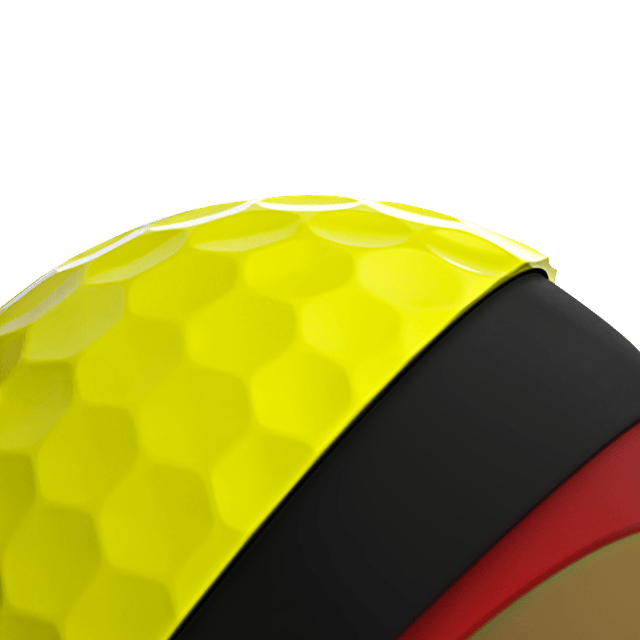 Chrome Tour Triple Track Yellow Custom Logo Golf Balls