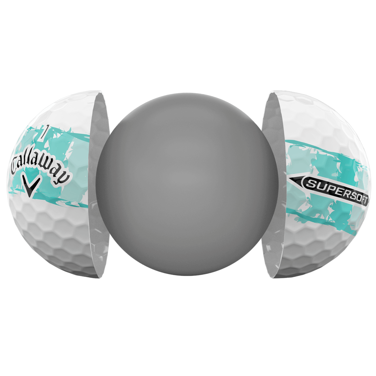 Supersoft Distressed Teal Stripe Golf Balls | Callaway Golf