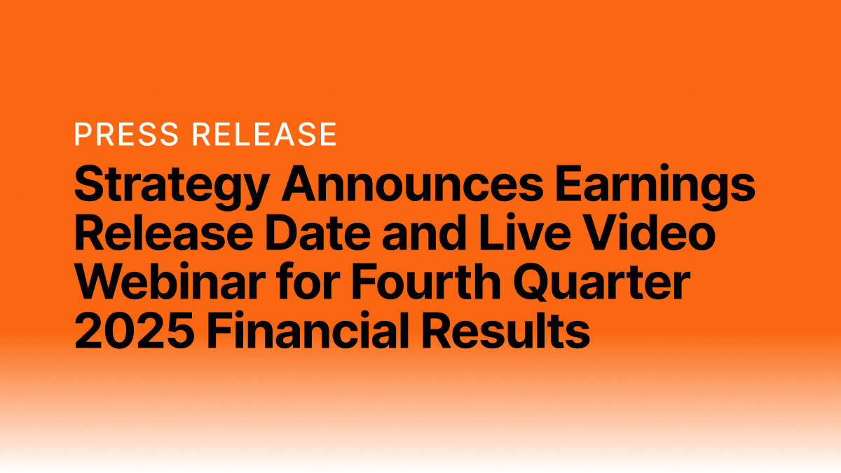 Strategy Announces Earnings Release Date and Live Video Webinar for ...