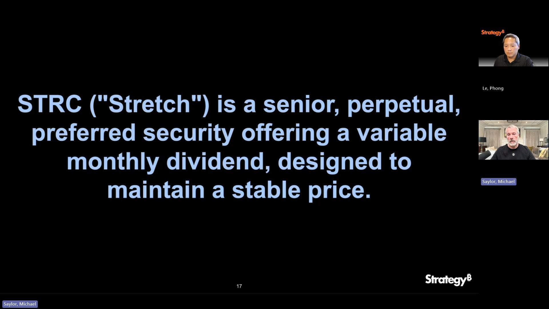 STRC IPO Investor Presentation Recording