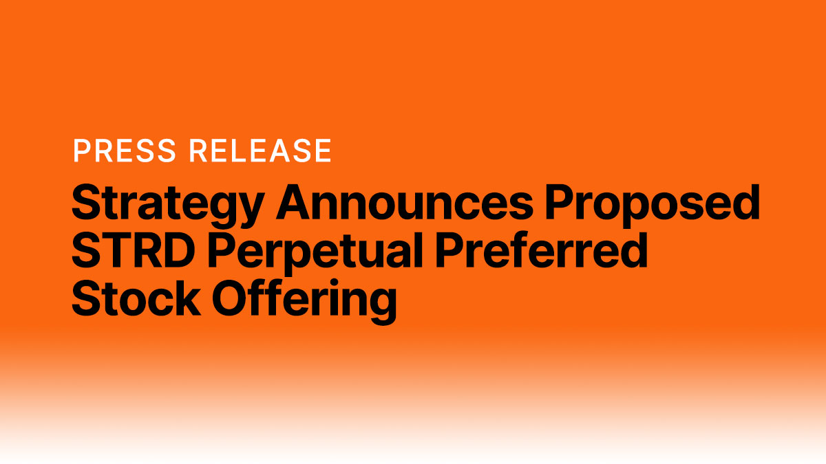 Strategy Announces Proposed Initial Public Offering of STRD Stock